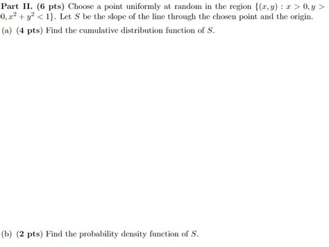 solved part ii 6 pts choose a point uniformly at random