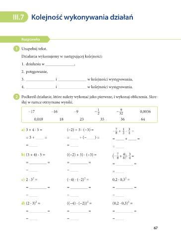 Page 1 Matematyka z kluczem klasa 6 semestr 1 Ułamek liczby
