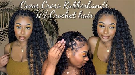 DIY Criss Cross Rubber Bands Crochet Hair Quick Easy Protective