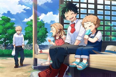 Midoriya Izuku Bakugou Katsuki Shimano Katsuma And Shimano Mahoro