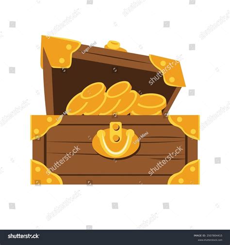 Cartoon Open Treasure Chest Vector Illustration Stock Vector Royalty
