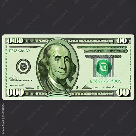 Dollar Bill Green 3d Render American Money Dollar Banknote In Cartoon