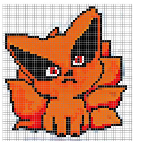 Pixel Art Naruto Kyubi Dessin Facile Mod Le Difficile