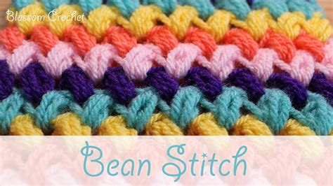 Super Easy Crochet Zig Zag Bean Stitch Puff Stitch YouTube
