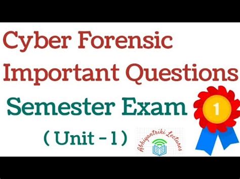 Cyber Forensic Important Questions Semester Exam Unit 1 YouTube
