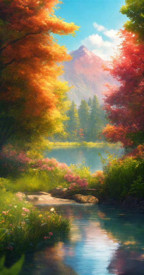 Lexica Illustrate A Serene Peaceful Nature Scene In Summer This