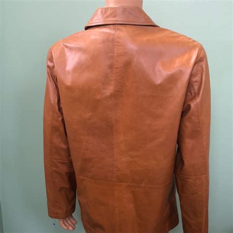 Adler Authentic Men S Tan Leather Jacket Size M Gem