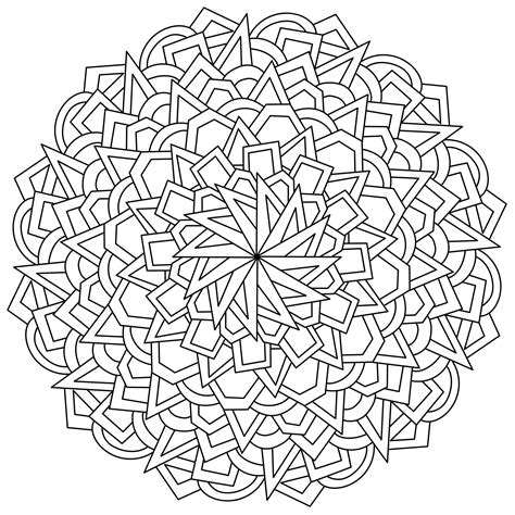 Abstract Outline Mandala Of Various Geometric Shapes Circle Shaped