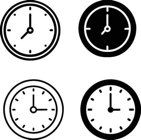 Conjunto De Icono De Reloj Vector Premium