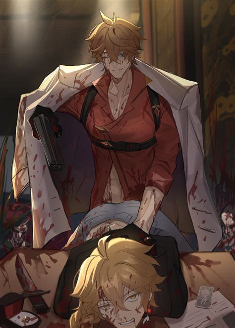 Aether And Tartaglia Genshin Impact Drawn By Haze Ha Ze Danbooru