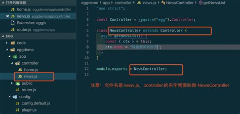 egg学习笔记第二天：egg js目录结构介绍、定义controller以及配置路由、egg目录约定规范、vscode egg开发工具配置 航行学园
