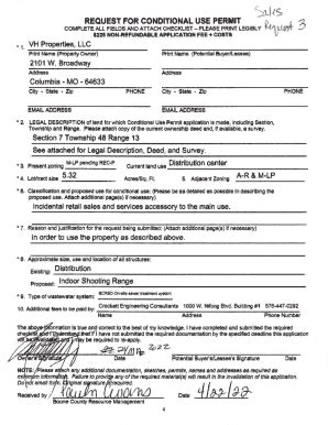 Fillable Online CONDITIONAL USE PERMIT PROCESS SHEET Fax Email Print