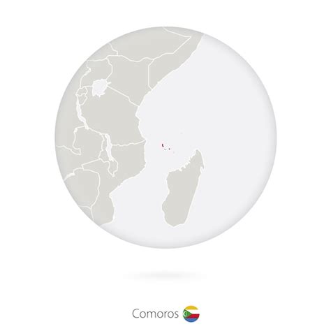 Premium Vector Map Of Comoros And National Flag In A Circle Comoros