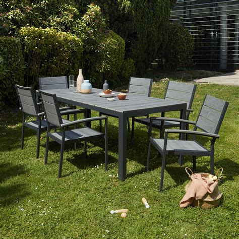 Salon De Jardin En Aluminium Et Polywood 6 Fauteuils Leroy Merlin