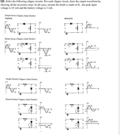 Solved Q Solve The Following Clipper Circuits For Each Chegg