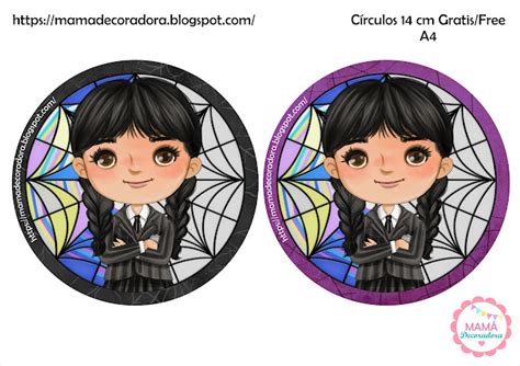 Mamá Decoradora Kit imprimible Gratis Merlina Addams Kit imprimible