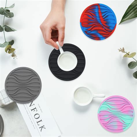 Posavasos Para Bebidas 8 Piezas Con Soporte Posavasos De Silicona