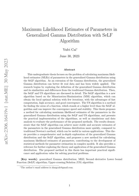 pdf maximum likelihood estimates of parameters in generalized gamma distribution with self