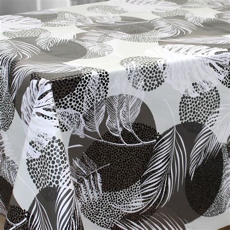 Nappe de table toile cirée PVC Vita Pampa Noir Gris Blanc Largeur