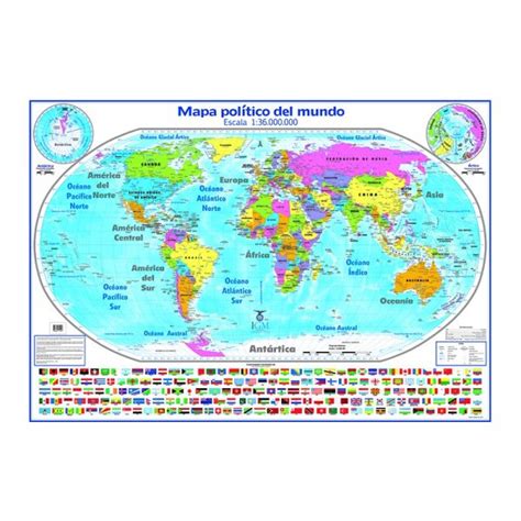 PLANISFERIO MAPA DEL MUNDO MAPAMUNDI Mapa Político Del
