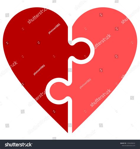 1 566 2 Piece Heart Puzzle Images Stock Photos 3D Objects Vectors