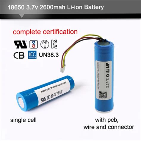 UL PSE CB Kc MSDS Un38 3 Rechargeable Li Ion 3 7V 2600mAh 9 62wh Li Ion