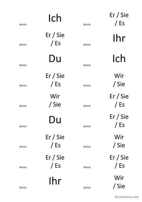 Das Verb sein allgemein Deutsch DAF Arbeitsblätter pdf doc