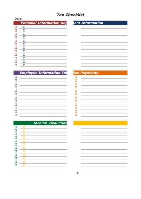 Tax Preparation Checklist Free