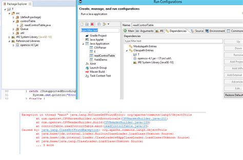 java eclipse oxygen run configuration classpath settings stack overflow