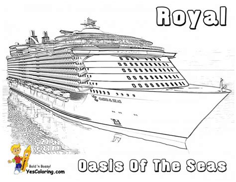 Coloriage Bateau de croisière Royale dessin gratuit à imprimer