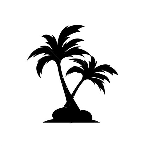 Coconut Palm Tree Silhouette PNG Free Palm Coconut Tree Logo Icon