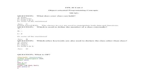pdf fpl ii unit 2 object oriented programming concepts mcq s €¦ · object oriented
