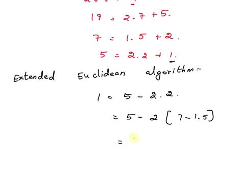 solved 1 find the multiplicative inverse of 19 modulo 26 ideally using the extended euclidean