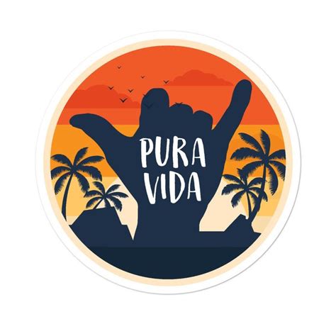 Costa Rica Sticker Pura Vida Sticker Cute Stickers Gifts Etsy Costa
