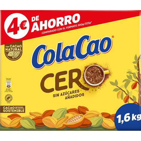 Cero cacao soluble sin azúcares añadidos estuche 1 6 kg COLACAO