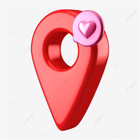 Ubicación Del Mapa De Pines 3d Con Icono De Amor PNG 3d Icono Pin