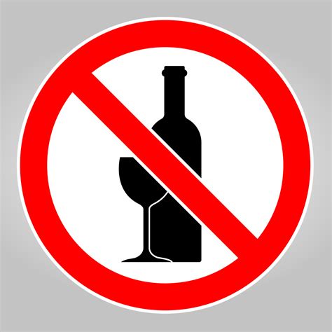 No Drinking Sign No Alcohol Prohibited Activitive Vector Art