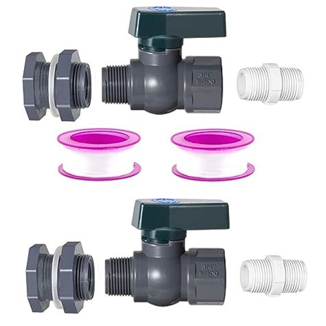 CAASFOOY Lot De 2 Robinets De Pluie En PVC Avec Robinet De Pluie De 1 9