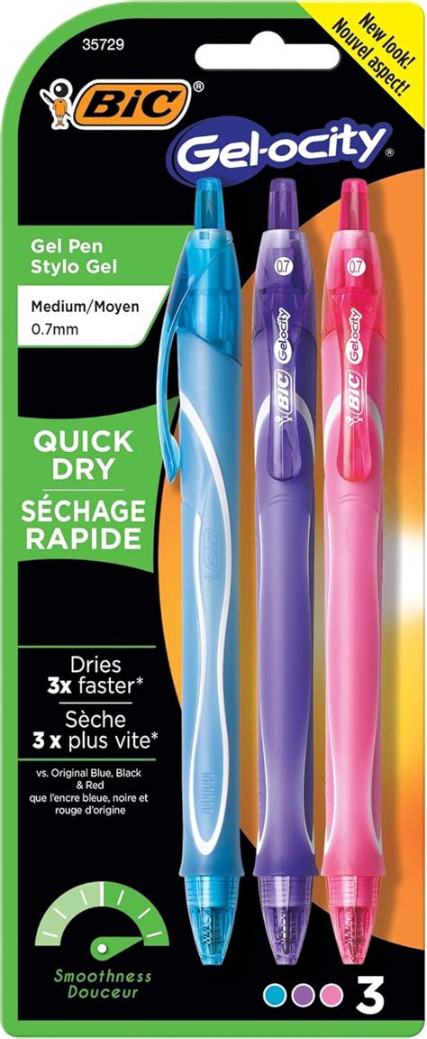 BIC Gel Ocity Quick Dry Gel Ink Pen Medium Point 0 7 Mm Fashion