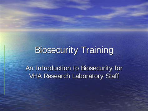 PDF Biosecurity Training VHA Office Of Research Development