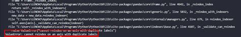 How To Fix ValueError Cannot Reindex On An Axis With Duplicate Labels