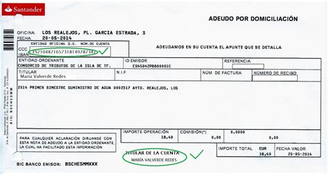 Modelo De Recibo Bancario