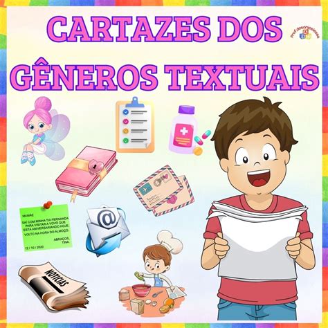 CARTAZES DOS GÊNEROS TEXTUAIS Lojinha Pedagoga Dosanjoslessa
