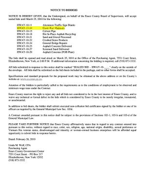 Fillable Online Essex County Procurement Policies And Procedures Fax