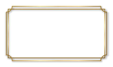 Gold Shiny Glowing Vintage Frame With Shadows Isolated Transparent