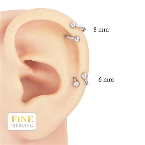 Piercing Twister de Aço Cirúrgico para Orelha Fine Piercing
