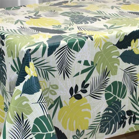 Nappe de table toile cirée PVC Vita Tropic Vert Largeur 140cm