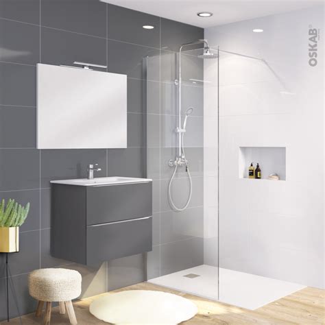 Pack Douche À L Italienne Paroi À L Italienne L90 Cm avec Modèle De