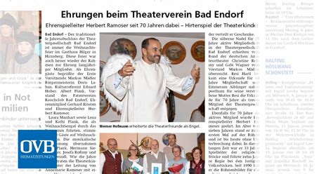 Ehrungen Beim Theaterverein Bad Endorf OVB Heimatzeitungen