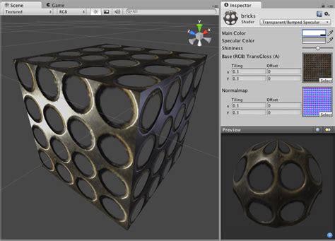 Transparent Bumped Specular Unity Manual